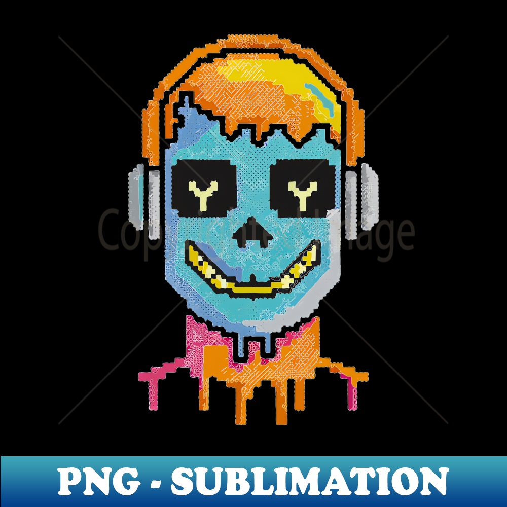 Pixel Art Zombie Mode Print with headset for Retro Gaming Ev - Inspire ...