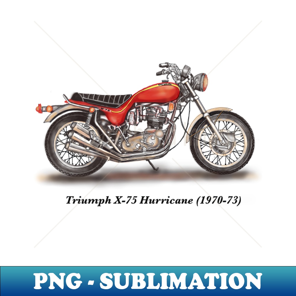Drawing of Retro Classic Motorcycle Triumph X-75 Hurricane - | Inspire ...