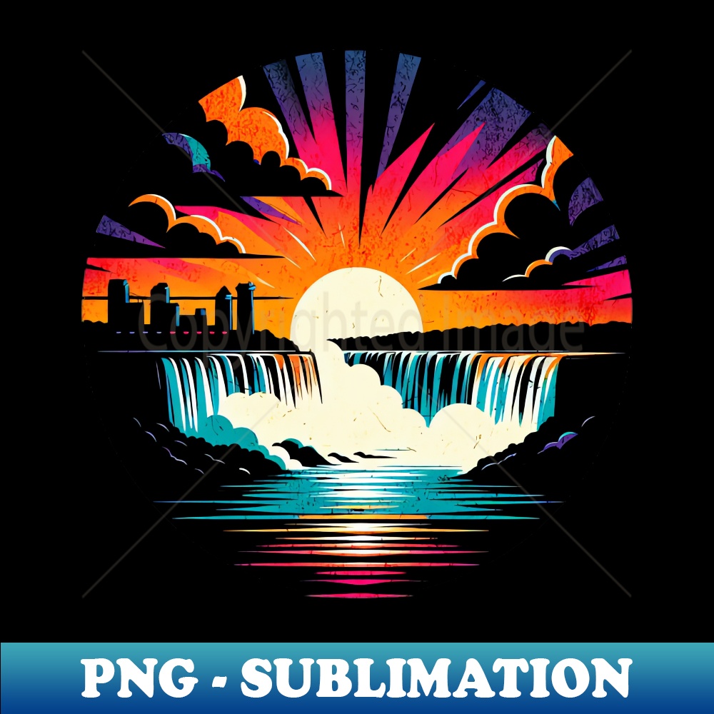 Niagara Falls Vintage Circle Design - Modern Sublimation PNG | Inspire ...