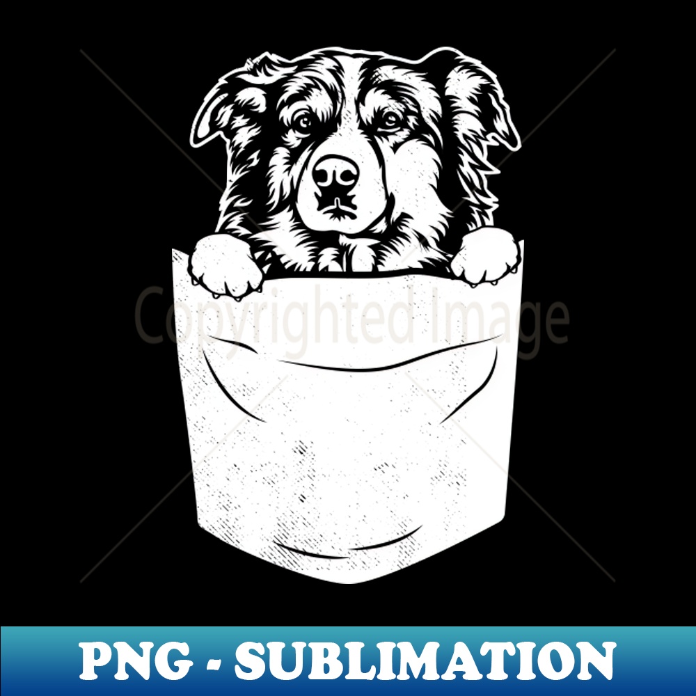 Cute AUSSIE dog in pocket drawing art - PNG Transparent Digi | Inspire ...