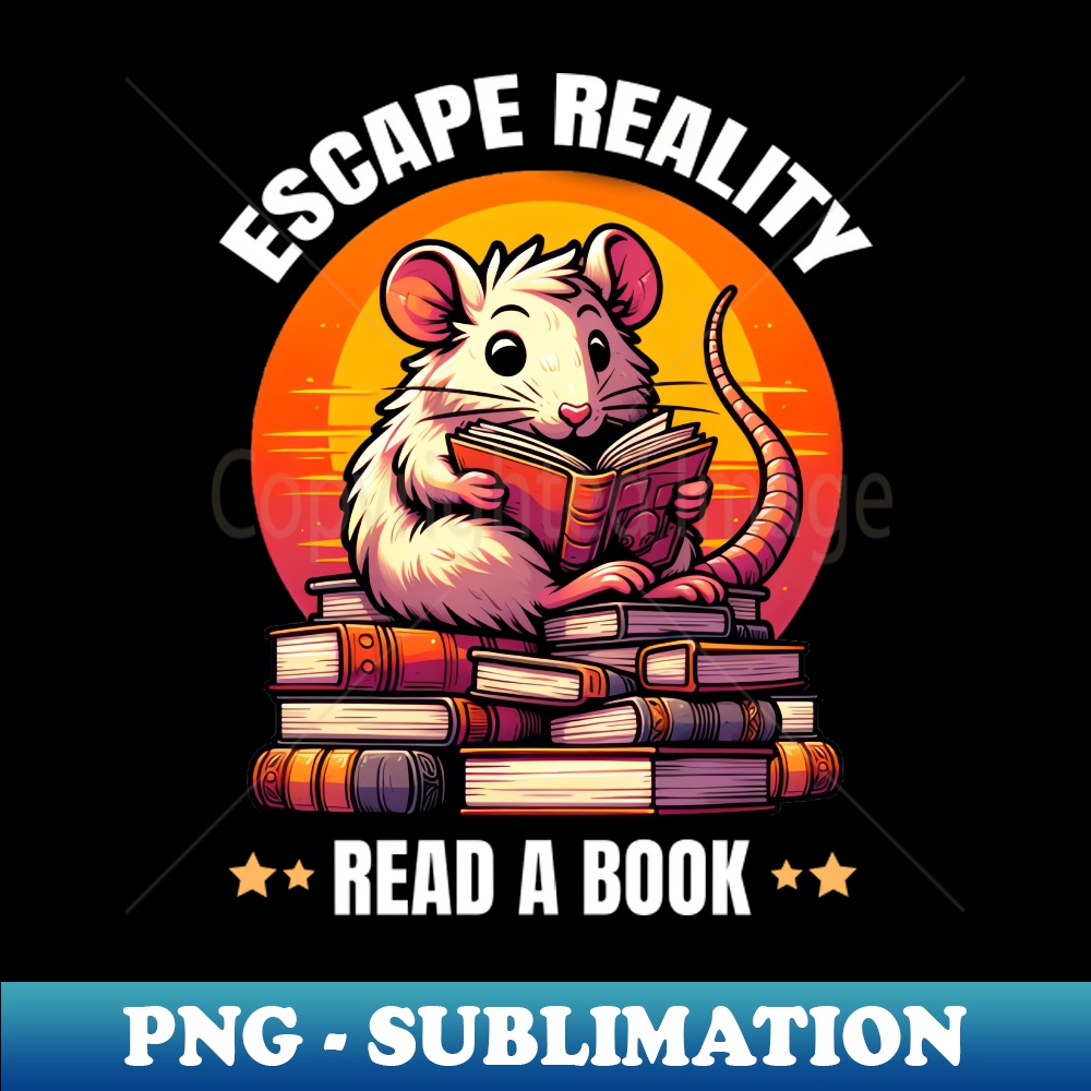 Escape Reality Read a Book Cute Rat Bookworm - Trendy Sublim | Inspire ...
