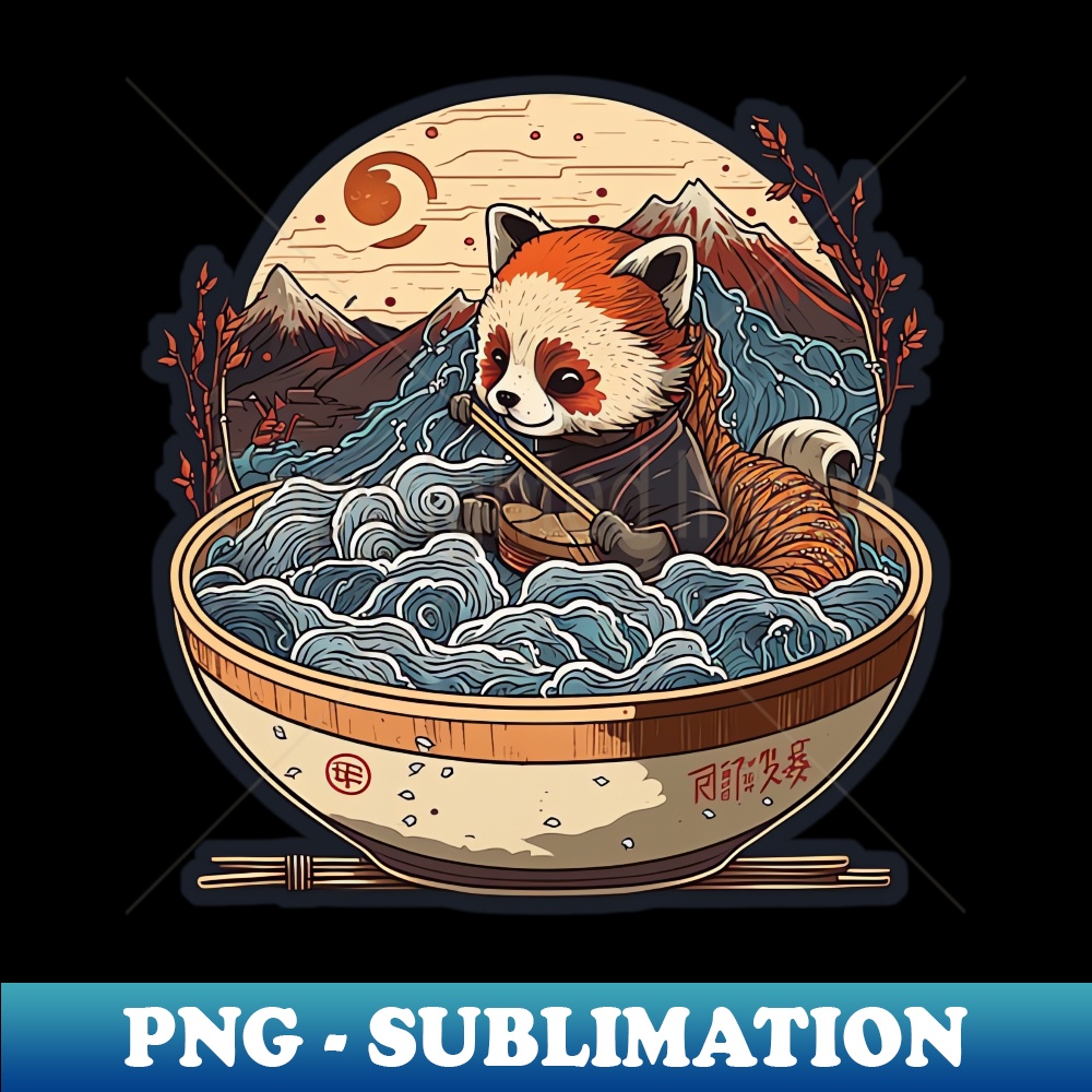 Red Panda Ramen Hot Spring - Digital Sublimation Download Fi | Inspire ...