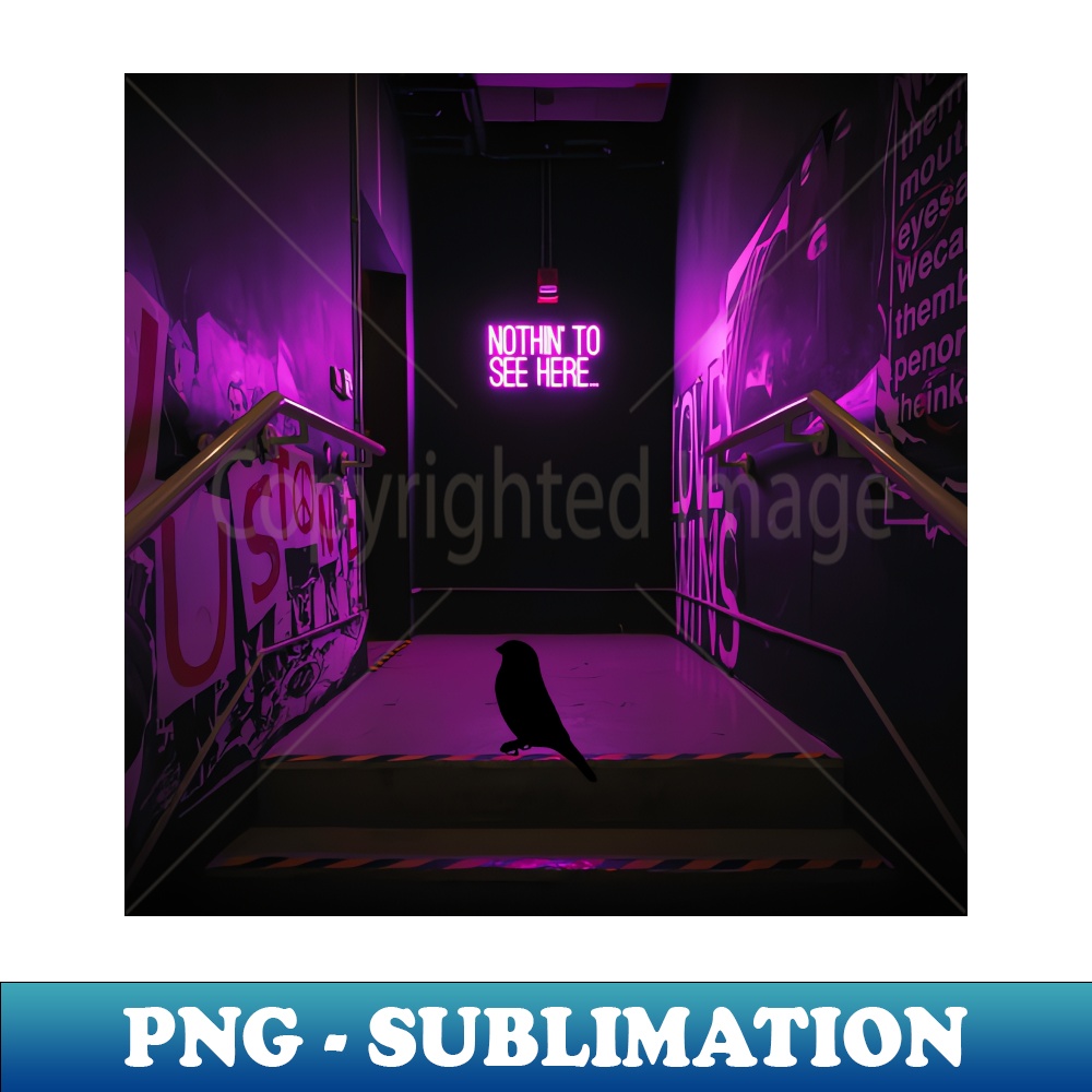 Neon Crow - PNG Transparent Sublimation File - Perfect for P | Inspire Uplift