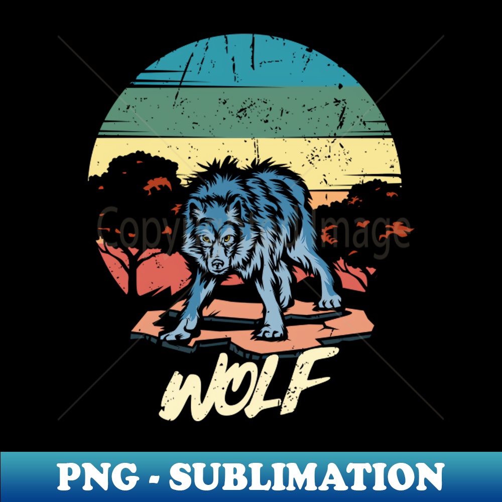 WOLF Retro design Wolf Animal Lovers - PNG Transparent Subl | Inspire ...