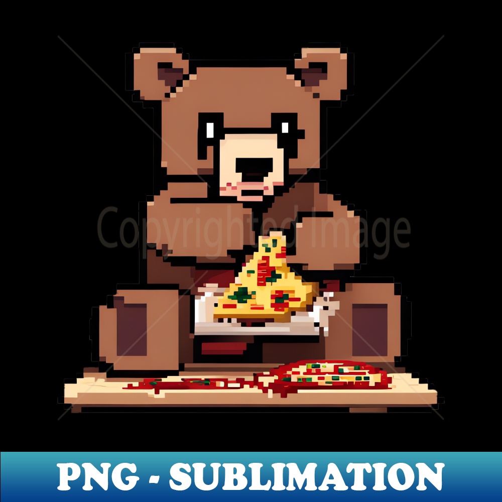 Pixel art bear eating - High-Resolution PNG Sublimation File | Inspire ...