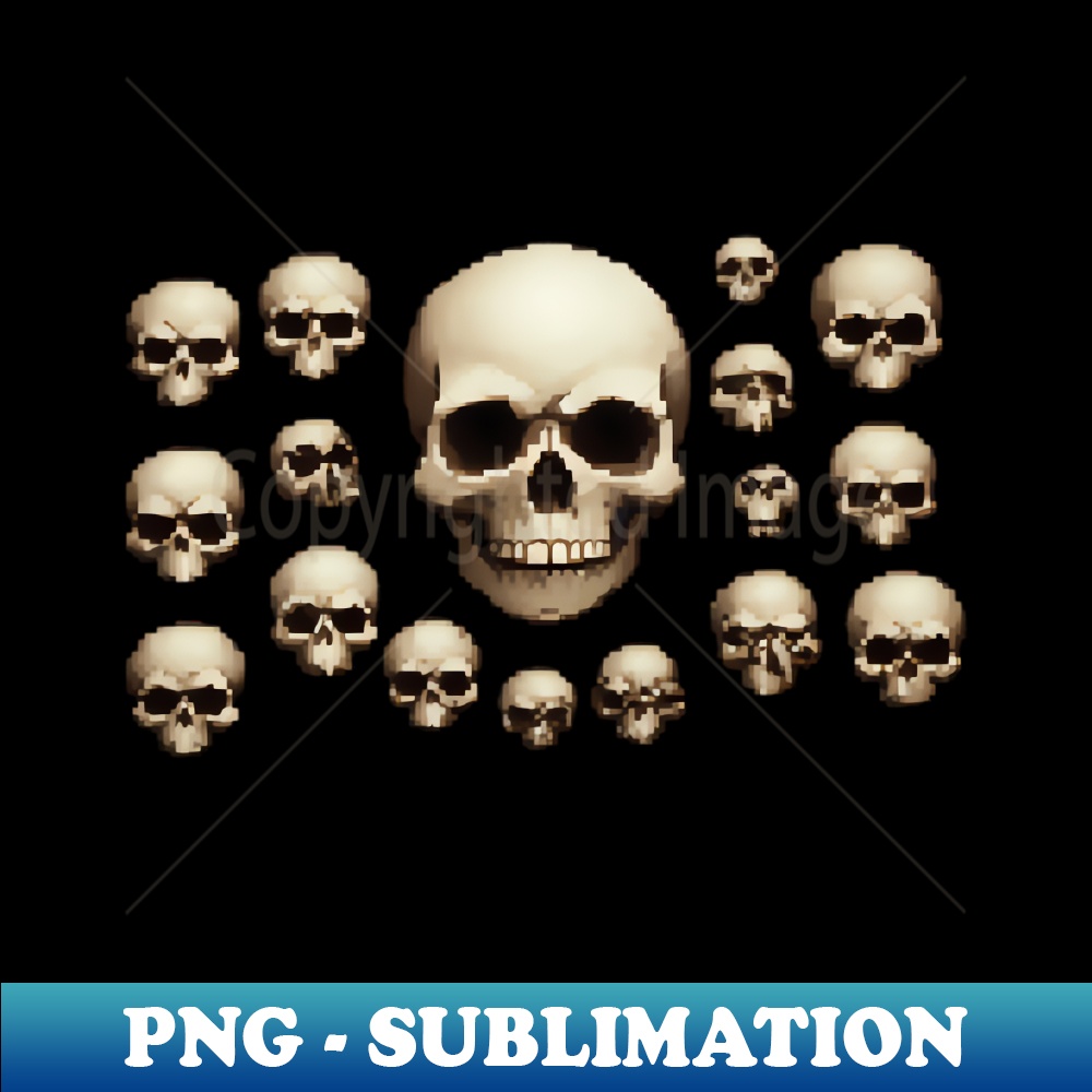 Pixel skulls - Signature Sublimation PNG File - Enhance Your | Inspire ...