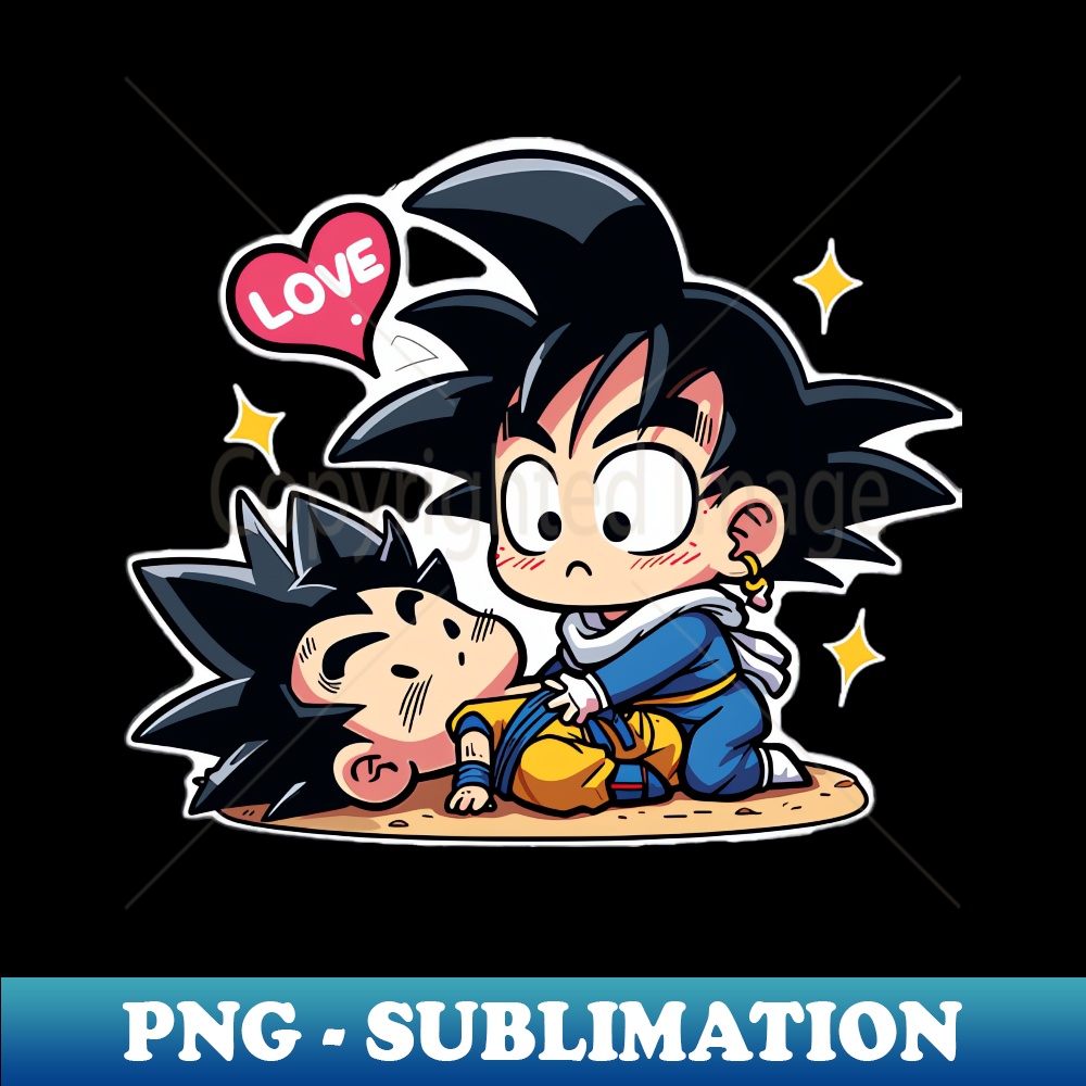 Love Struck Gohan Gokus Chibi Shock - Sublimation-Ready PNG | Inspire ...