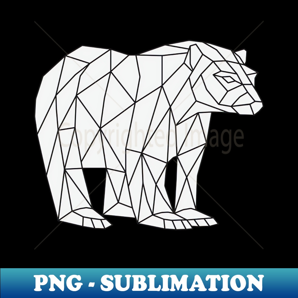 Low Poly Bear Outline on white - PNG Transparent Sublimation | Inspire ...