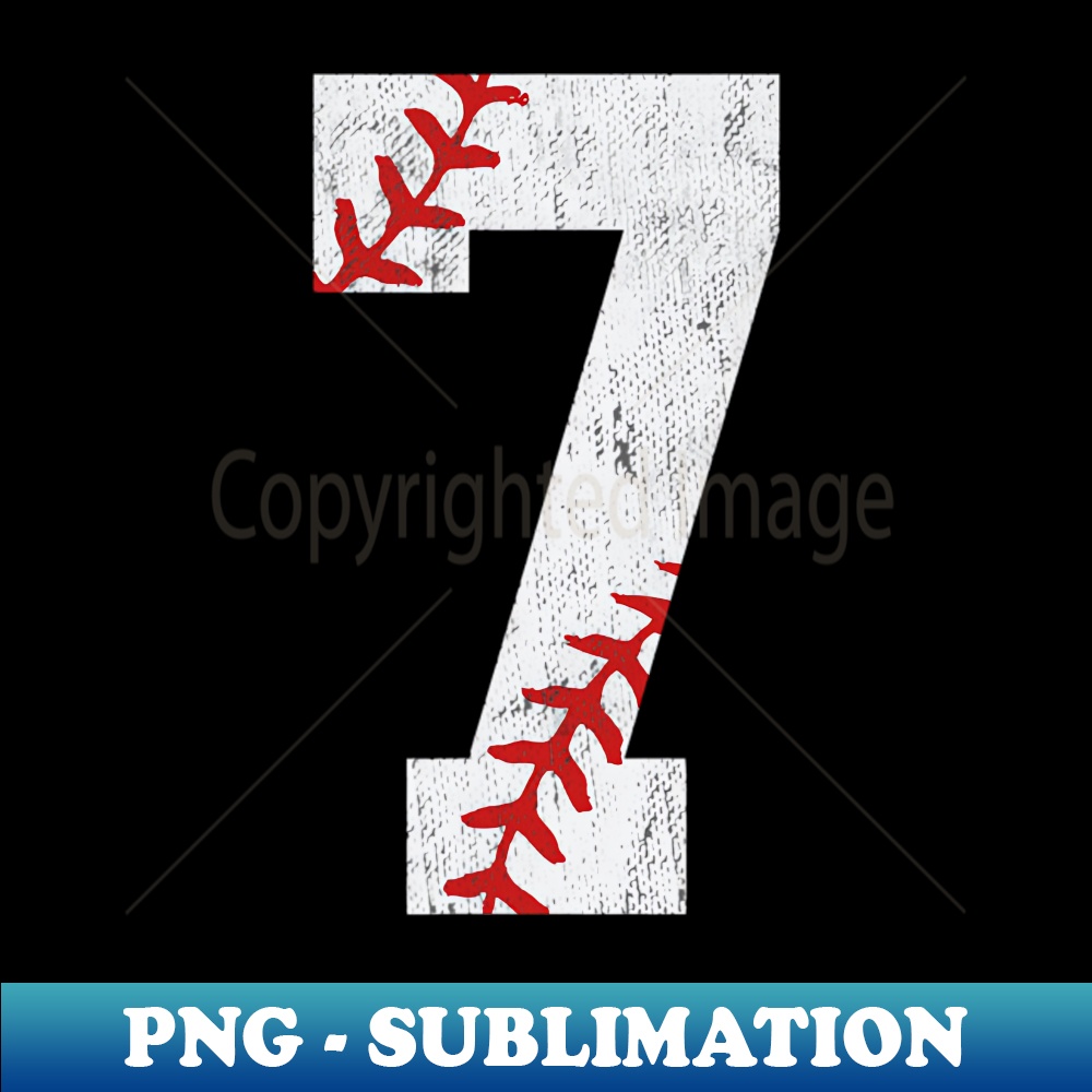 7th Birthday Baseball Big Number Seven 7 Year Old Boy Girl - | Inspire ...