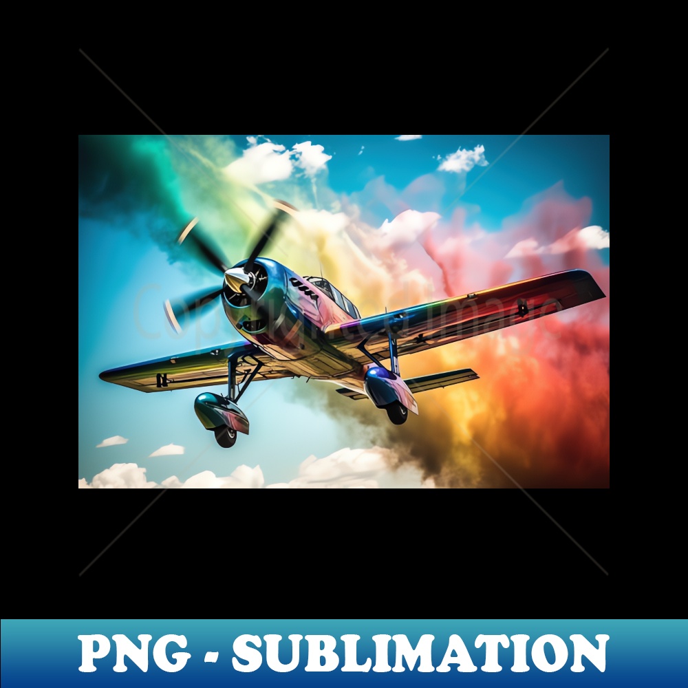 Plane in the sky color smoke - Vintage Sublimation PNG Downl | Inspire ...
