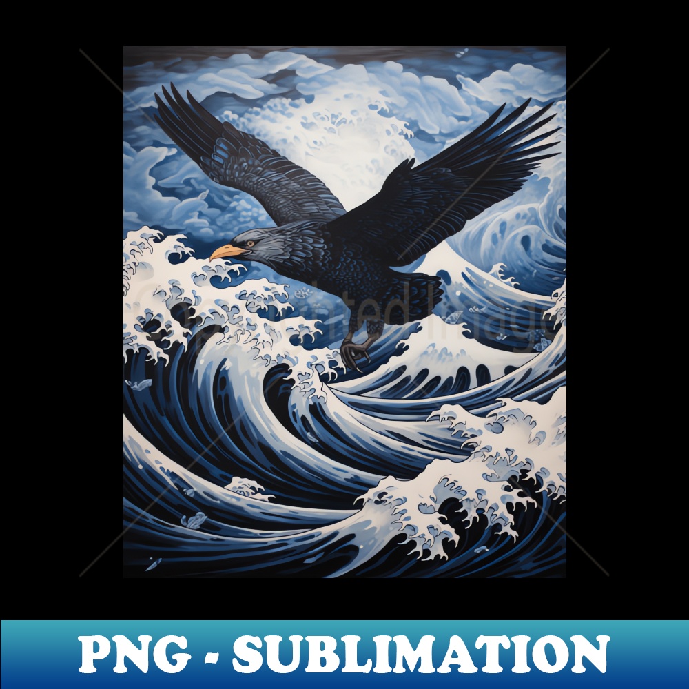 Funny Raven Art The great wave off Kanagawa Japanese - Moder | Inspire ...