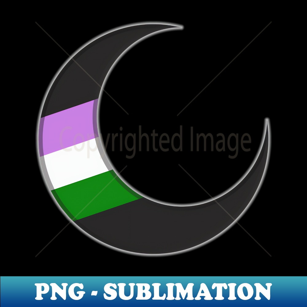 Genderqueer Pride Crescent Moon - PNG Transparent Sublimatio | Inspire Uplift