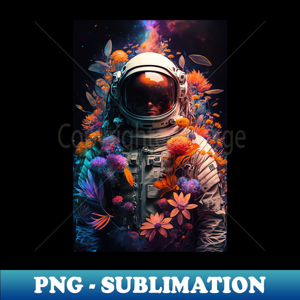 Lost In Space Astronaut Covered with Flowers Trippy Cosmos S | Inspire ...