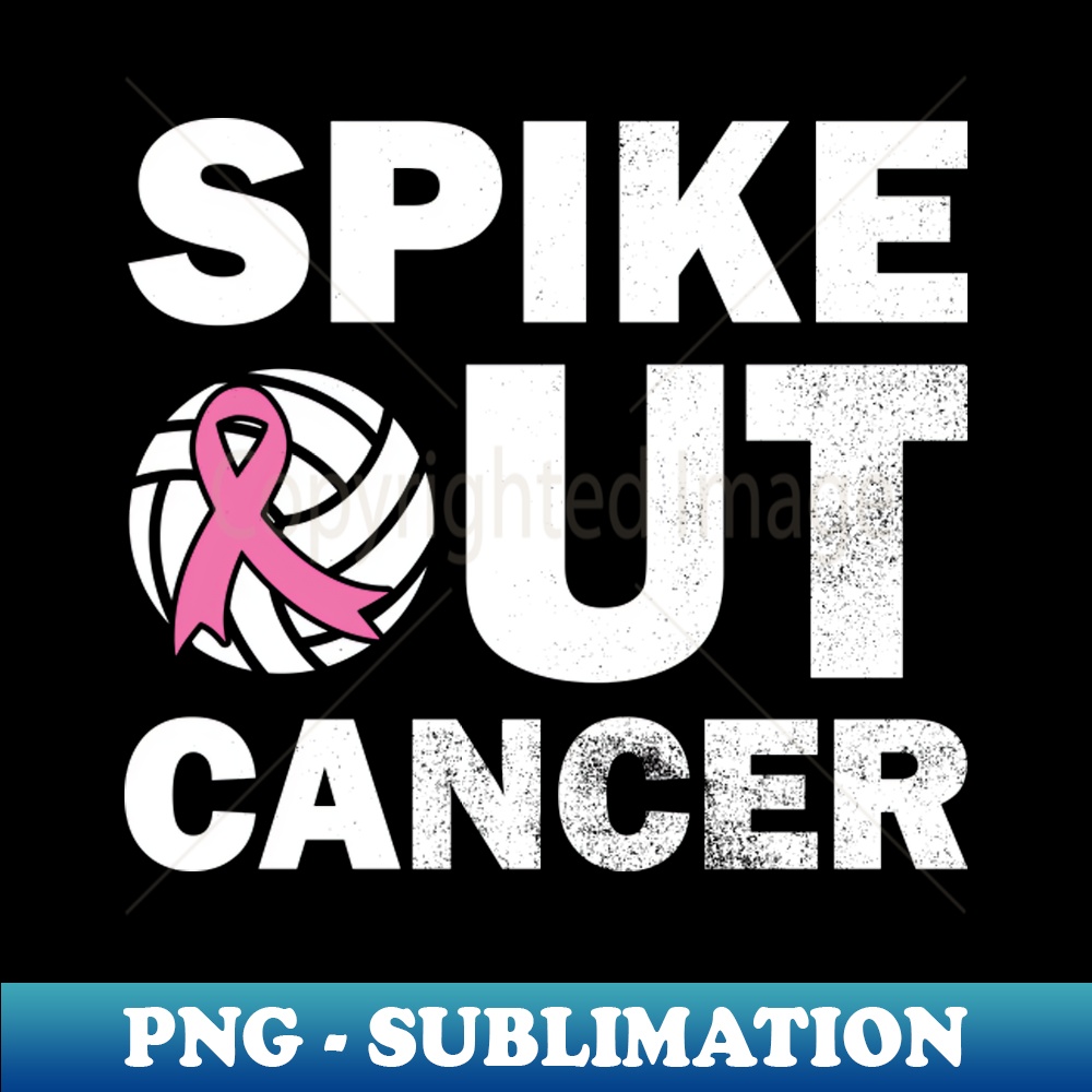 Spike Out Breast Cancer Warrior Volleyball Pink Ribbon - PNG | Inspire ...