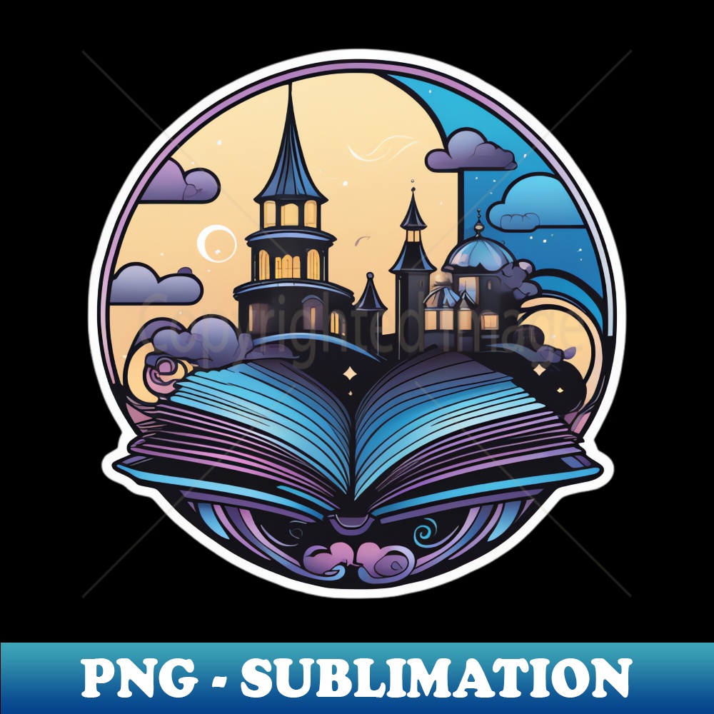 reading castle with clouds magical design for readers - PNG | Inspire ...
