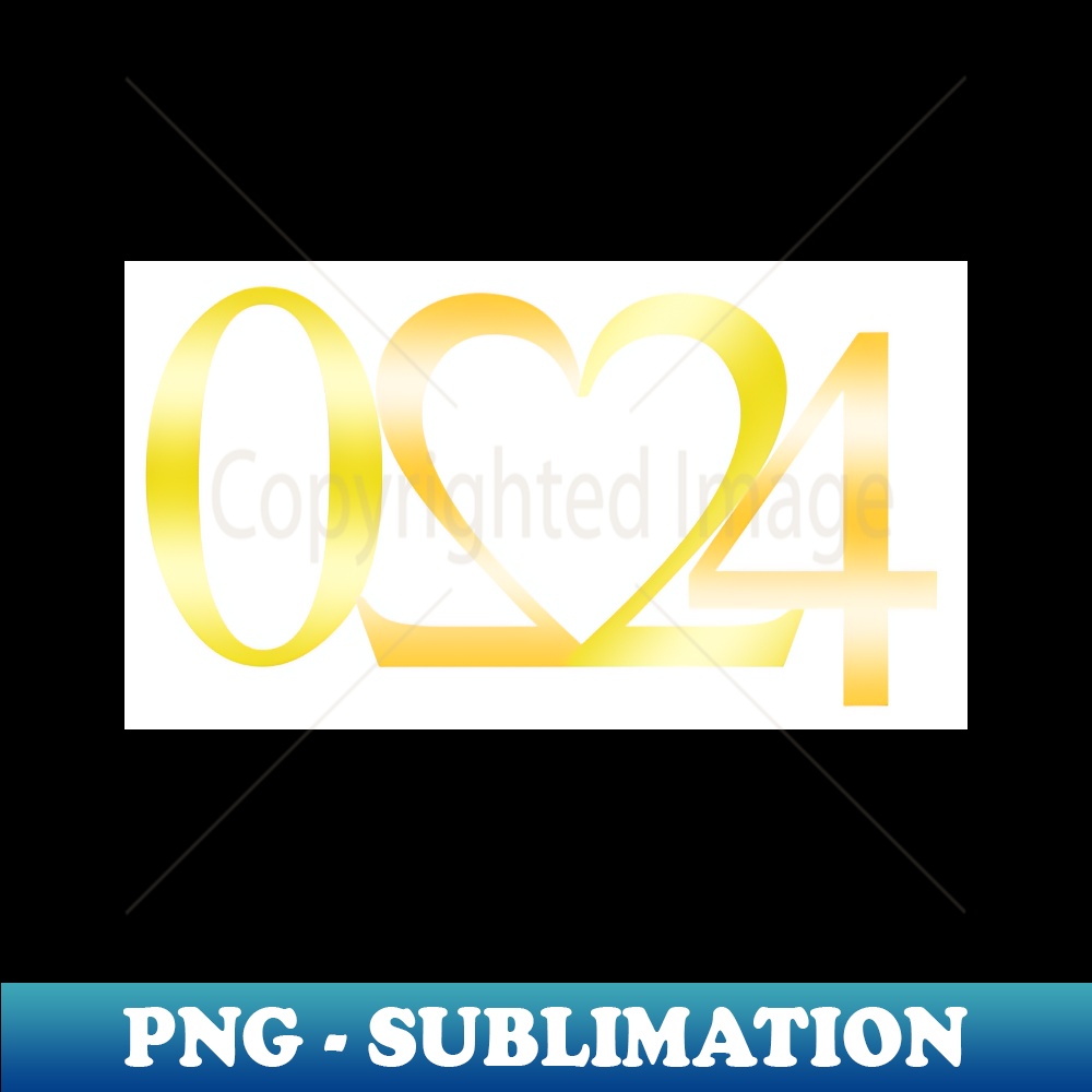 happy new year 2024 golden heart - PNG Transparent Digital D - Inspire ...