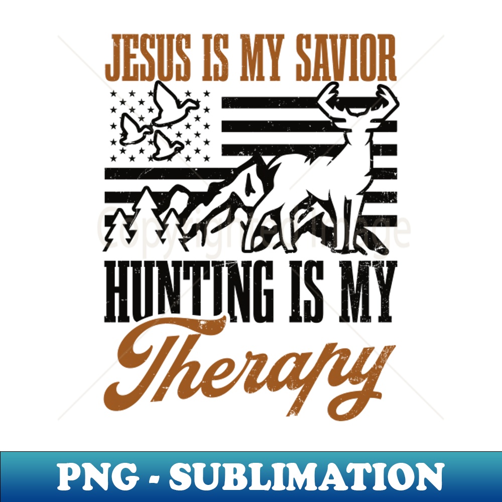Hunting American Flag Shirt Jesus Savior Hunting Therapy - | Inspire Uplift