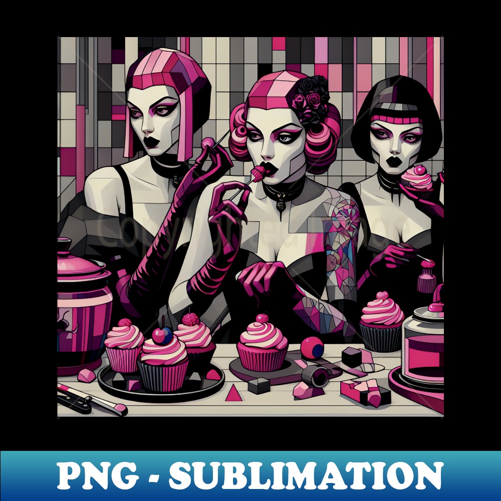 Black With Pink Frosting-Goth Girls - Instant Sublimation Di | Inspire ...