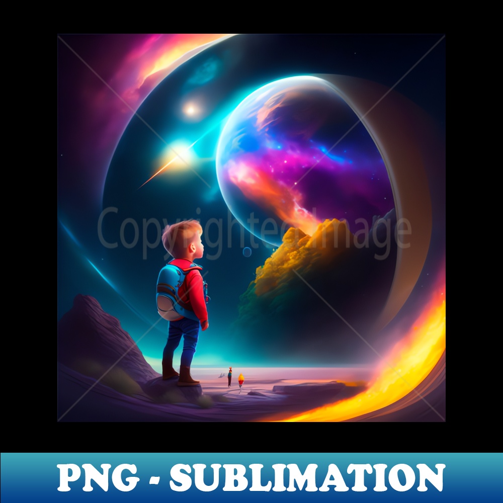Kid looking space journey - Retro PNG Sublimation Digital Do | Inspire ...