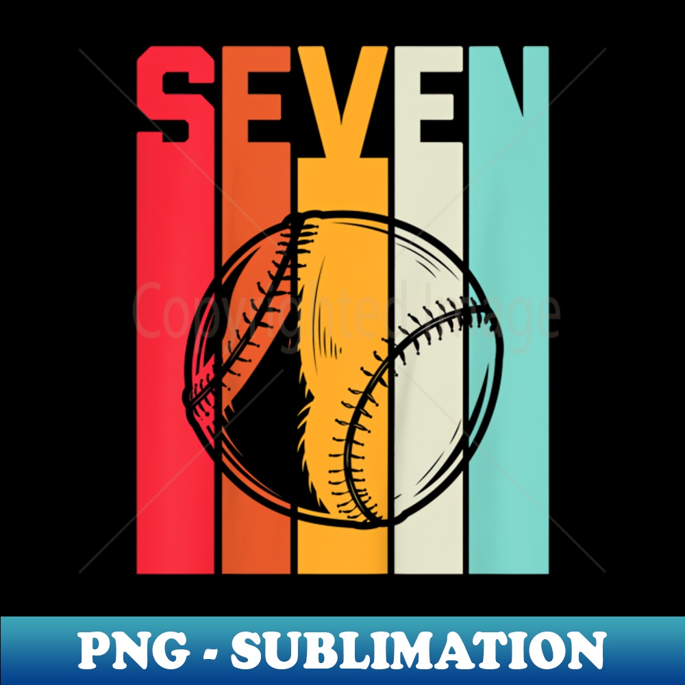 7th Birthday Baseball Big Number Seven 7 Year Old Boy Girl - | Inspire ...