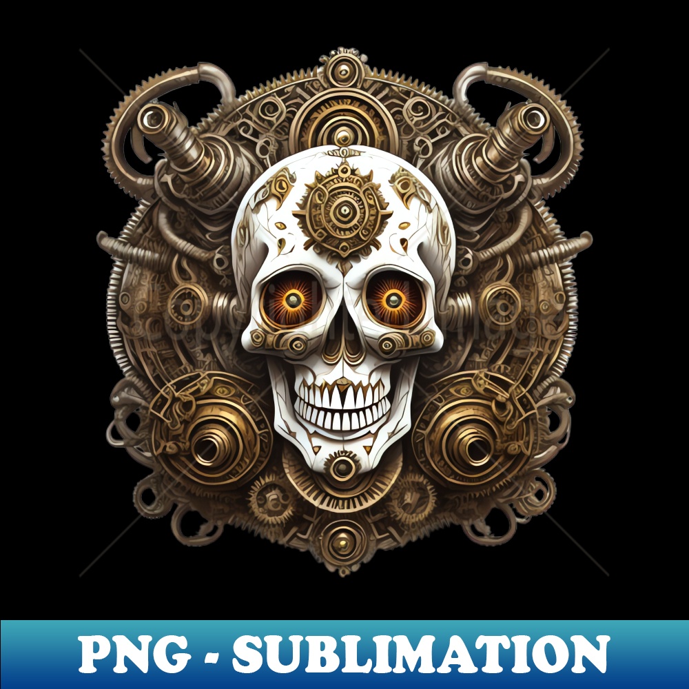 Steam Punk Skull Mechanical Emblem - Premium Sublimation Dig | Inspire ...