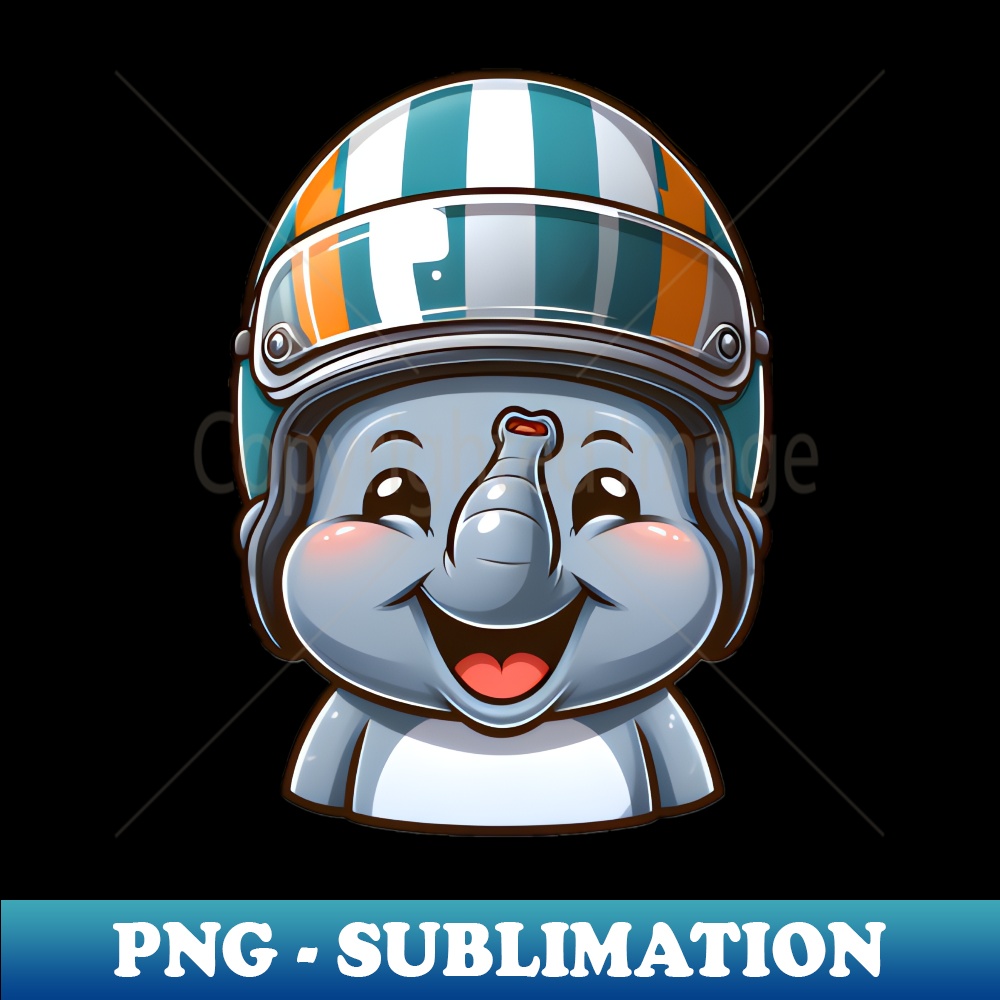 Elephant Wearing a Motorcycle helmet - Vintage Sublimation P | Inspire ...