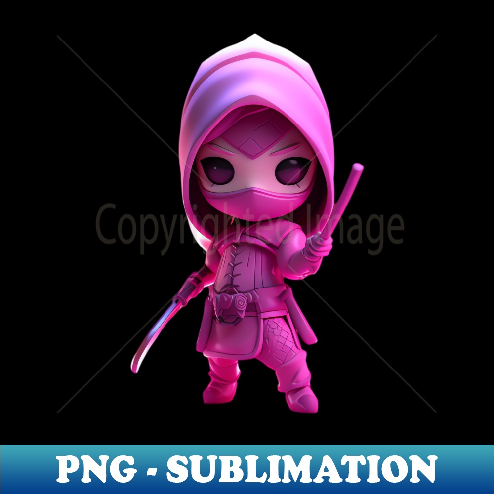 Pink Ninja Goddess 3D Cartoon Art Depicting a Warrior Assass | Inspire ...