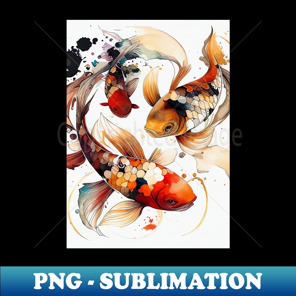 KOI Fish Japanese Watercolor - PNG Transparent Sublimation D | Inspire ...