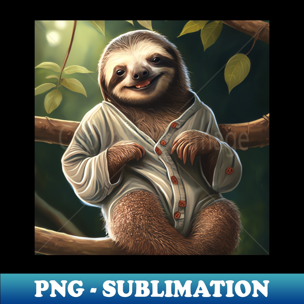 Lazy sloth - PNG Transparent Sublimation Design - Defying th | Inspire ...