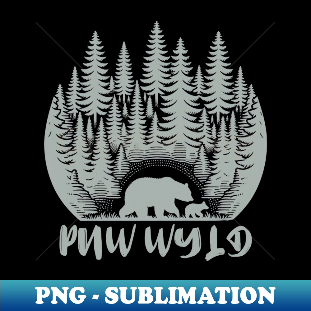 PNW WYLD Bear Forest Silhouette pacific northwest wildlife b | Inspire ...