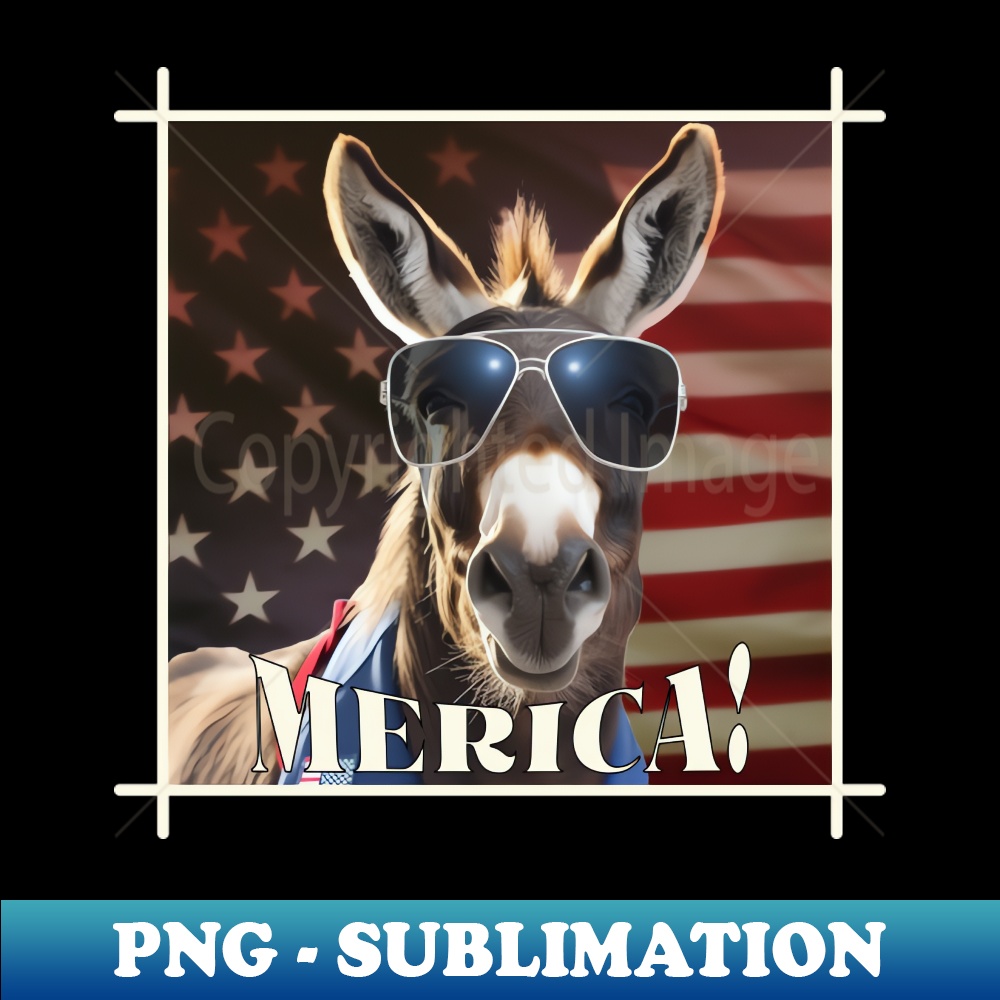 Funny Patriotic Donkey MERICA Happy Birthday America - Exclu | Inspire ...