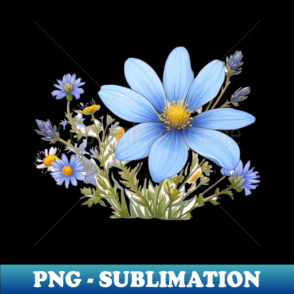 Simple Small Flower Sticker Elegant Blue Wildflowers in Empt | Inspire ...