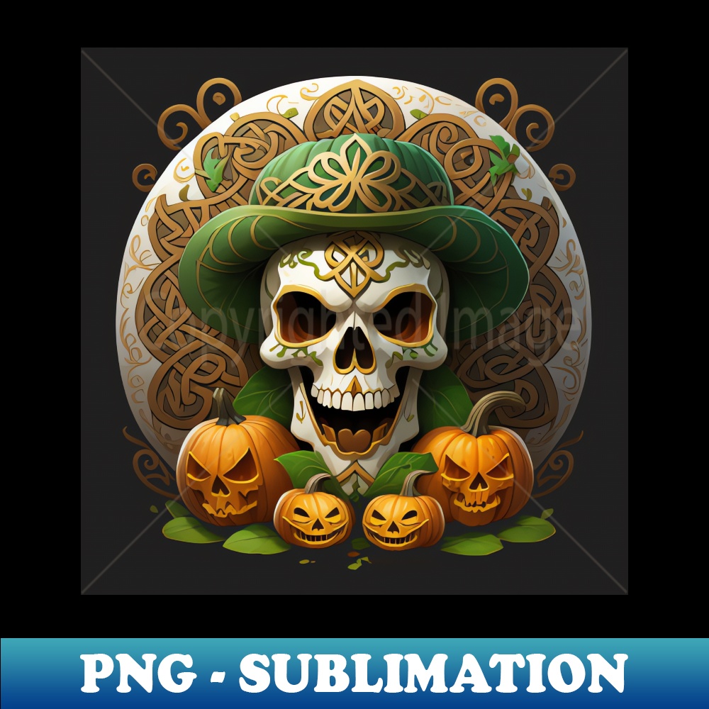 Celtic Knot Irish Skull Halloween Pumpkin - PNG Transparent | Inspire ...