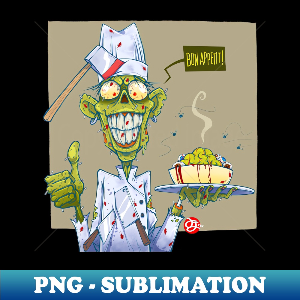Zombie Chef - PNG Transparent Sublimation Design - Defying t | Inspire ...