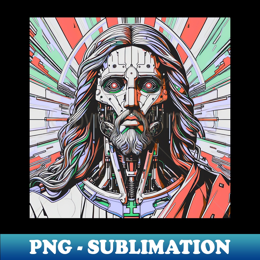 Cyborg Jesus - Exclusive PNG Sublimation Download - Perfect | Inspire ...