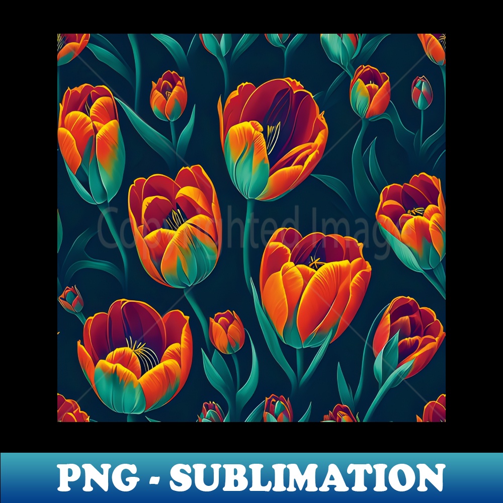Colorful Tulips Dark Fantasy - Sublimation-Ready PNG File - | Inspire ...
