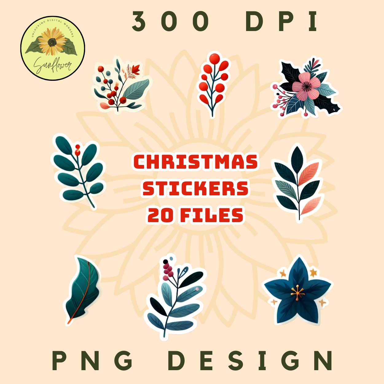 Christmas Stickers PNG | Inspire Uplift