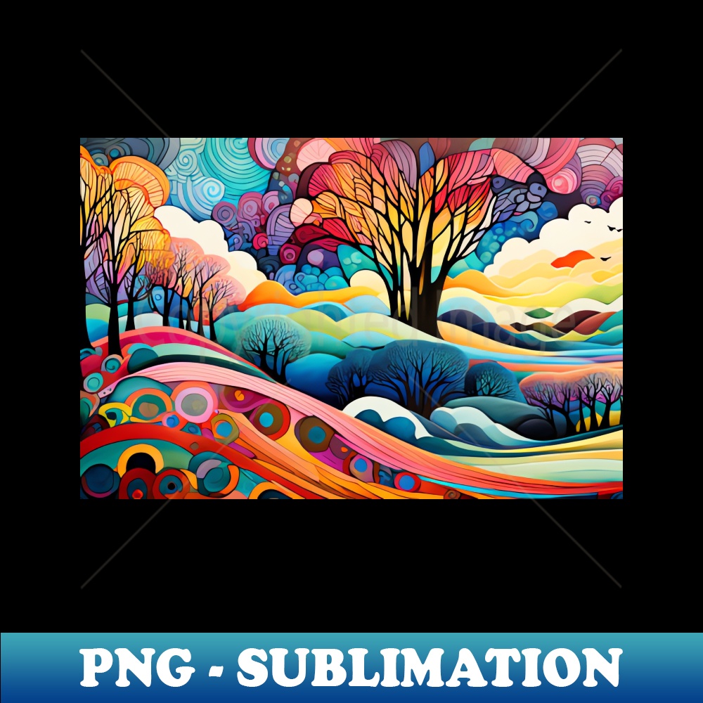 Living Trees and Undulating Landscapes - Retro PNG Sublimati | Inspire ...