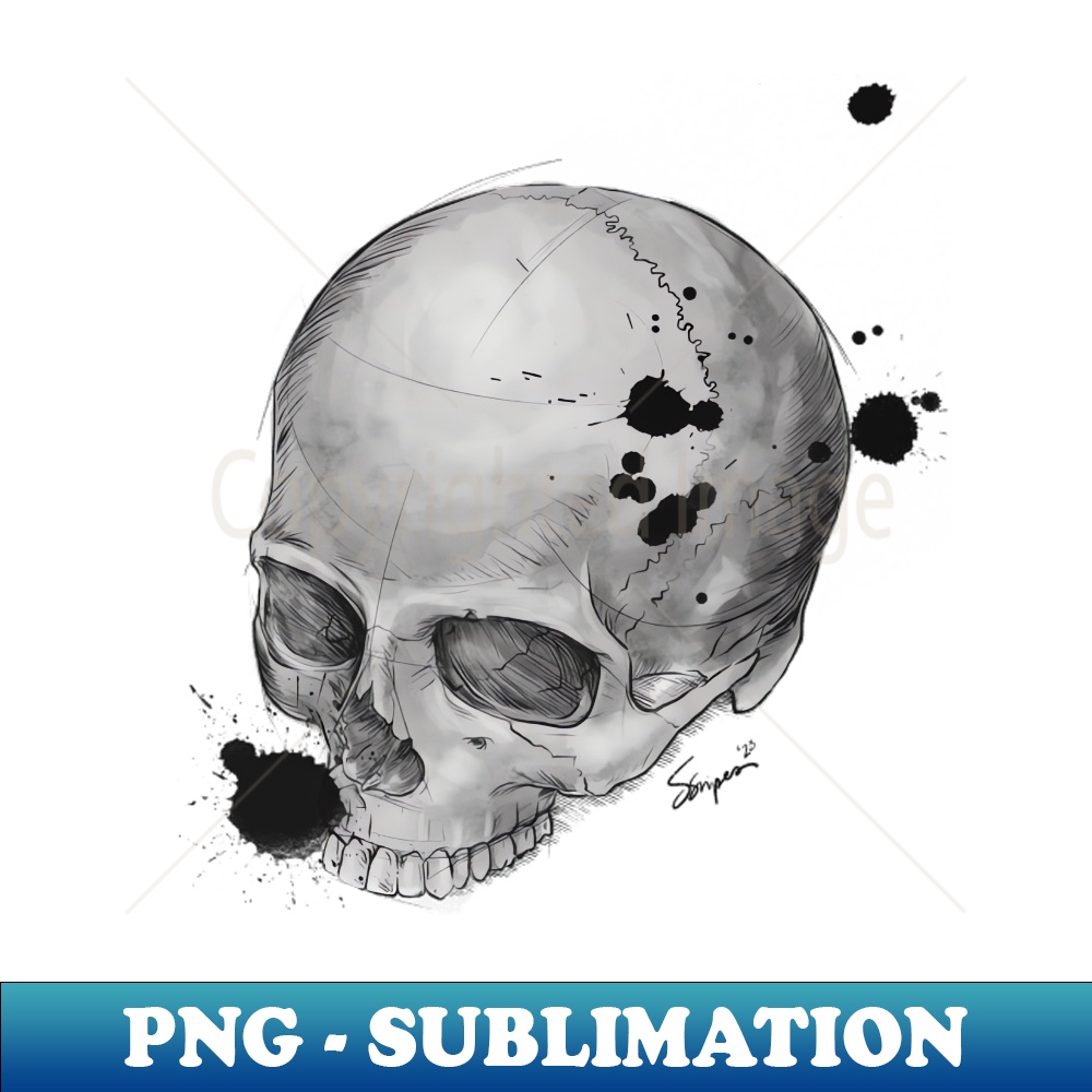 Skull Ink Drawing - Instant Sublimation Digital Download | Inspire Uplift