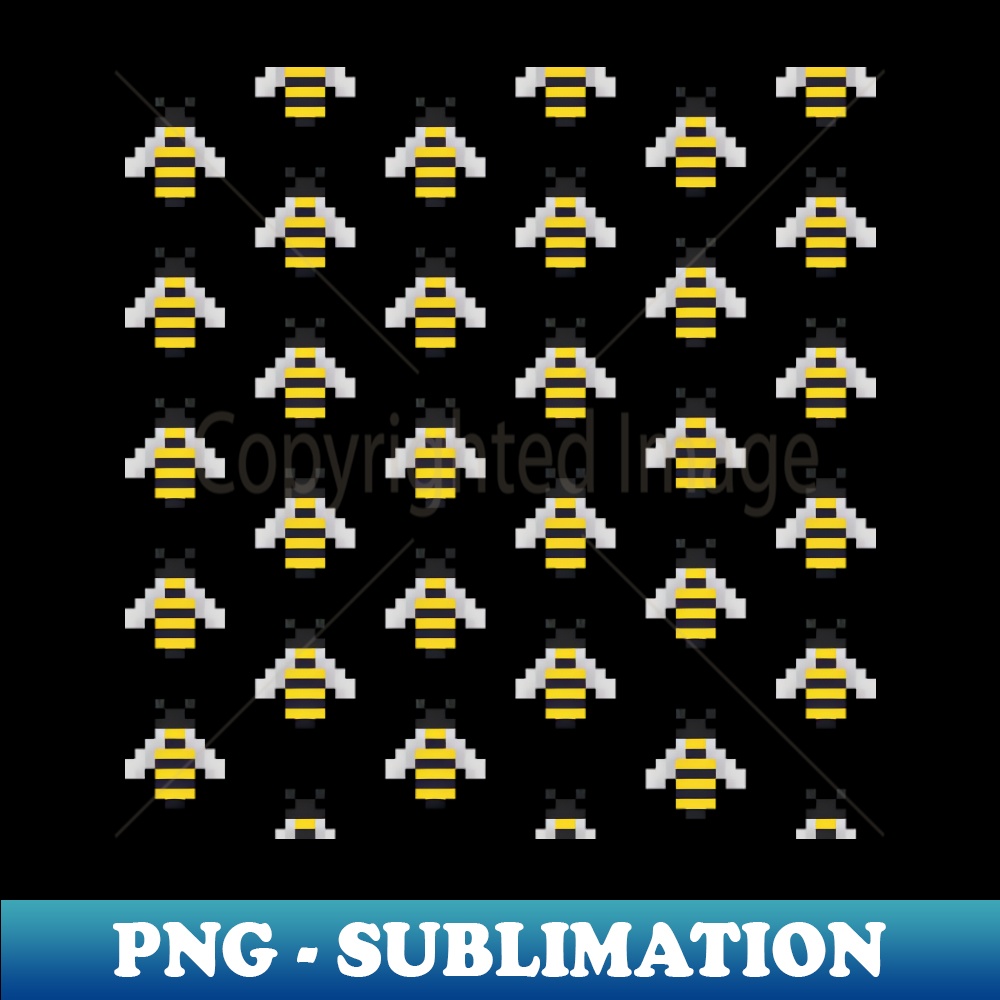 Pixel bees - PNG Transparent Sublimation Design | Inspire Uplift