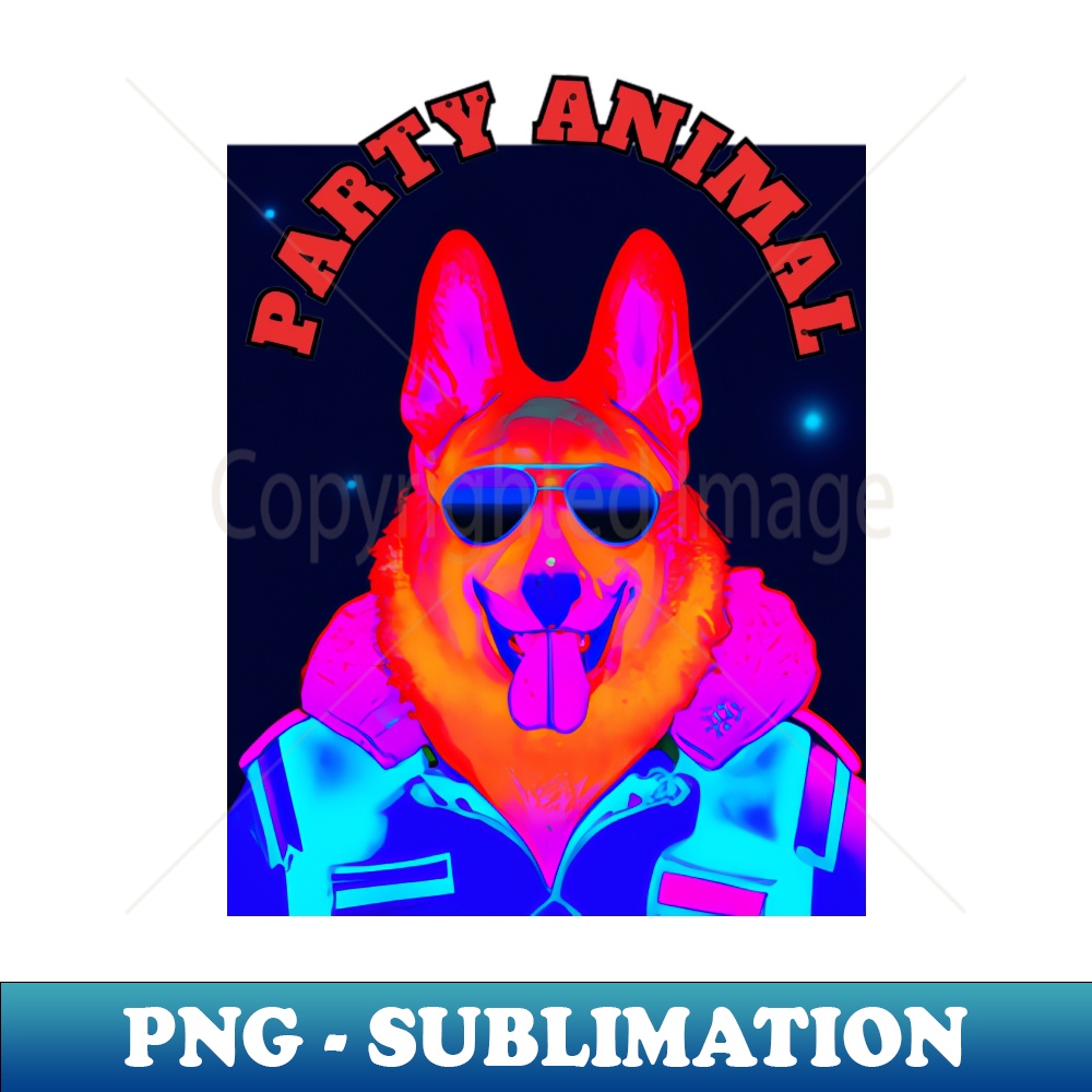 Party Animal Police K9 Dog Synthwave Retro - Instant Sublima | Inspire ...