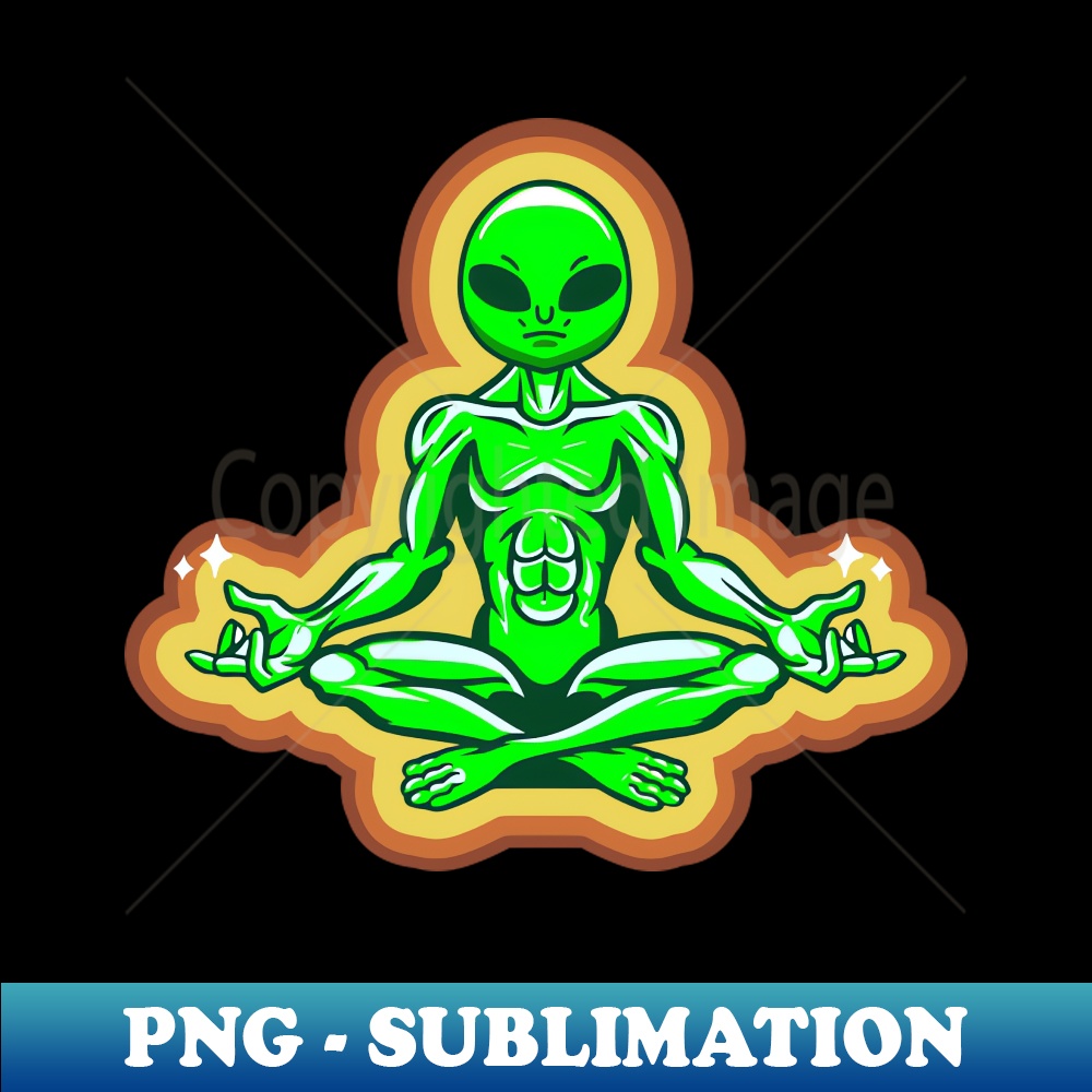 Aliens meditating in the universe - Instant PNG Sublimation | Inspire ...