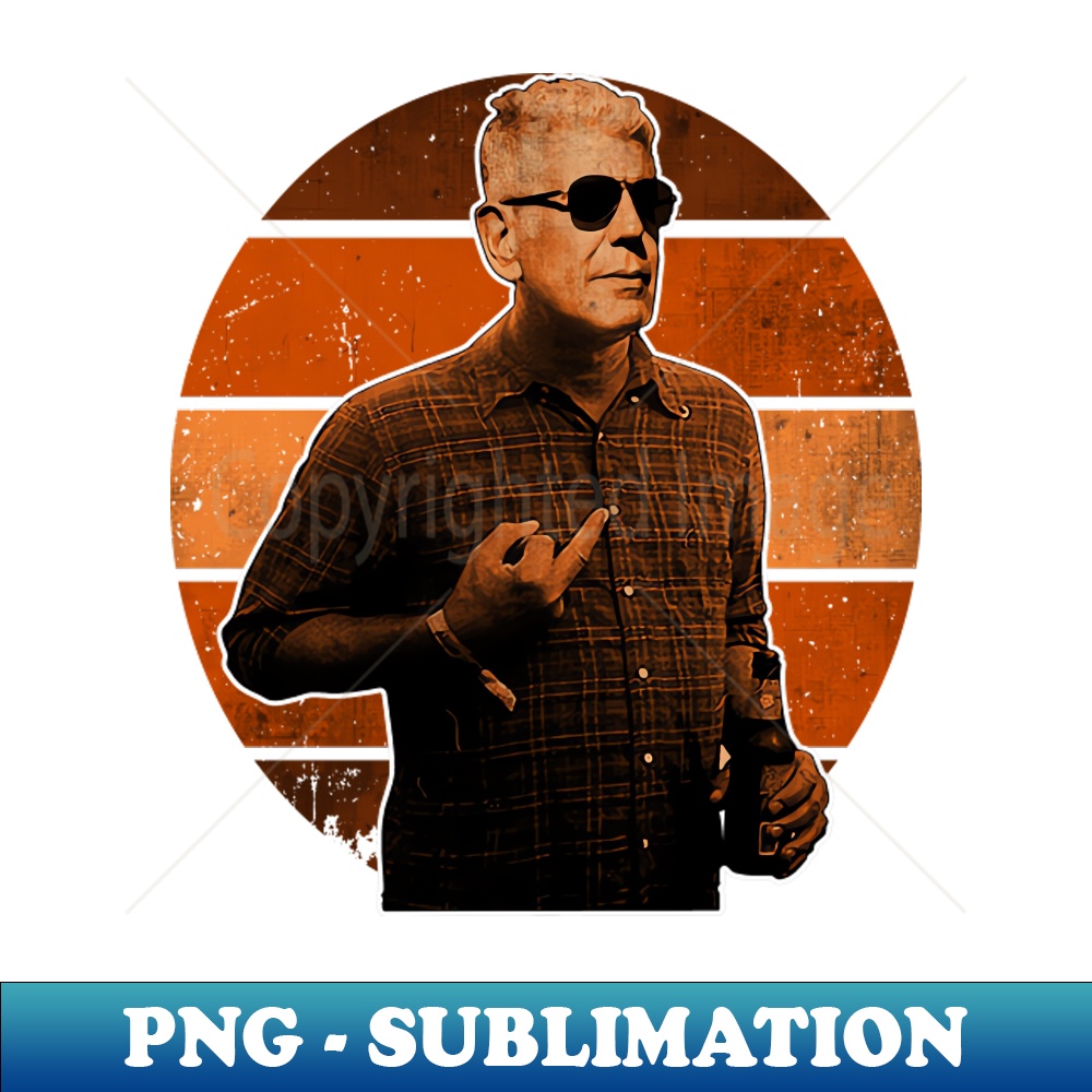 Anthony Bourdain Middle Finger Retro - Retro PNG Sublimation | Inspire ...