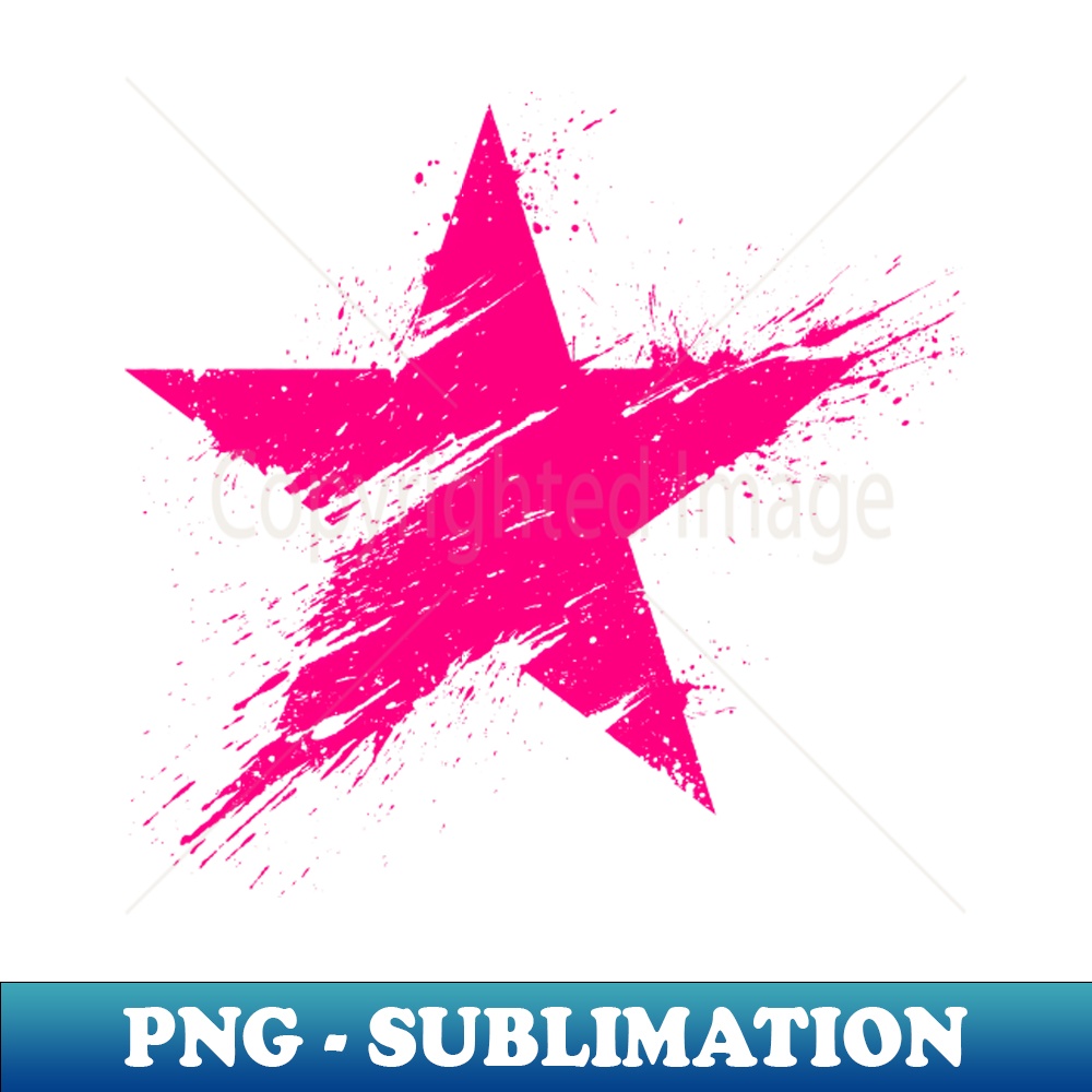 Paint Splatter Star - Hot Pink - Unique Sublimation PNG Down | Inspire ...