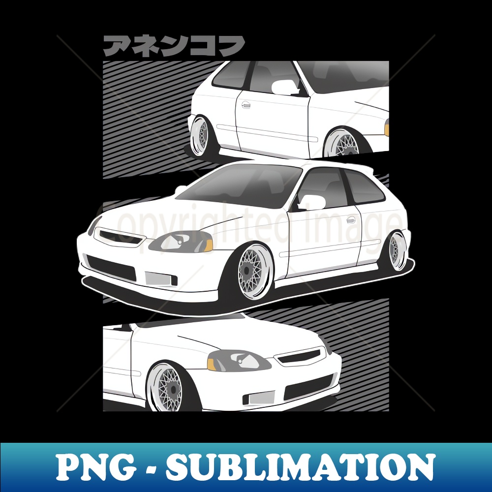 White Honda Civic - Instant Sublimation Digital Download | Inspire Uplift