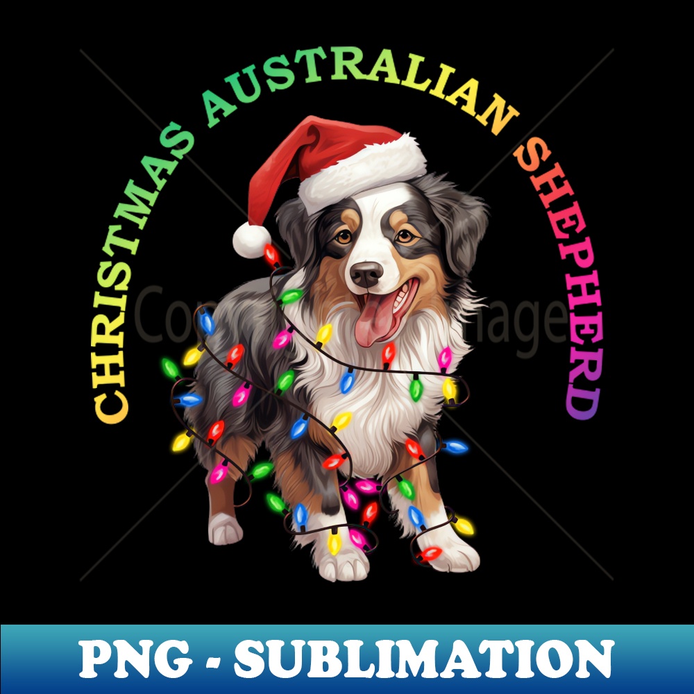 Christmas Australian Shepherd - Artistic Sublimation Digital | Inspire Uplift