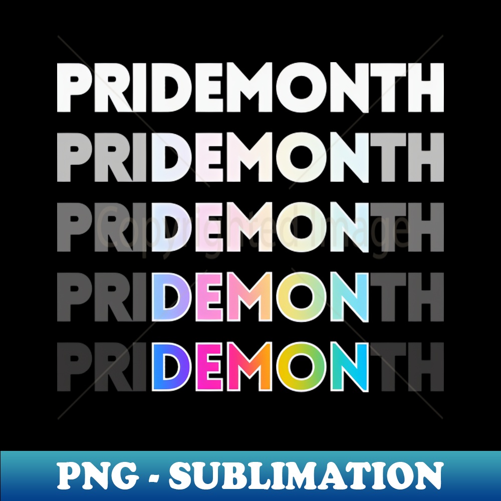 Pride Demon (Rainbow) - PNG Transparent Sublimation Design | Inspire Uplift