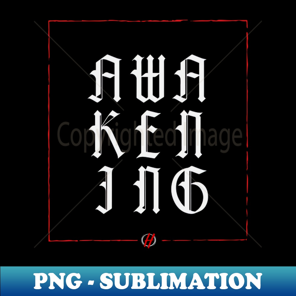 Cursive Font - White Awakening Logo with Red Frame - Exclusi | Inspire ...