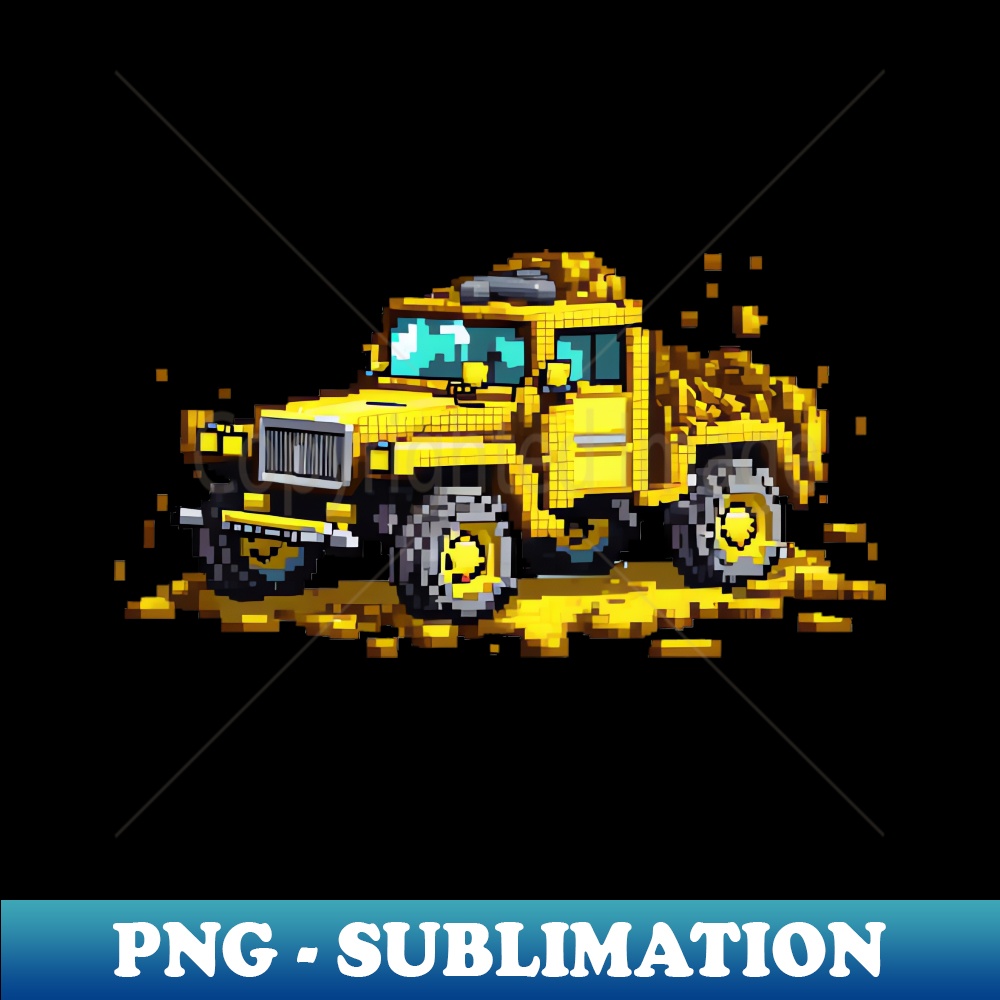 Destroyed Yellow Jeep Pixel Art - Instant PNG Sublimation Do | Inspire ...