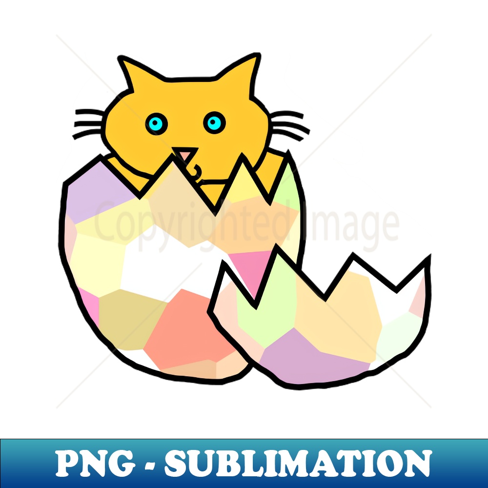 Yellow Cat Hatching from Easter Egg as Chonk Kitten - Decora | Inspire ...